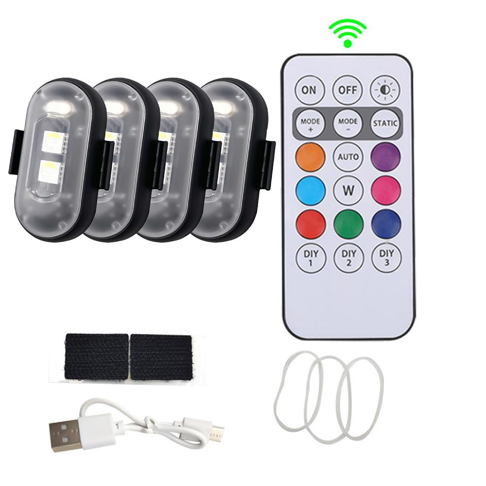 LED Strobe Lights with Remote Control, 8 Colors USB Charing Waterproof ...