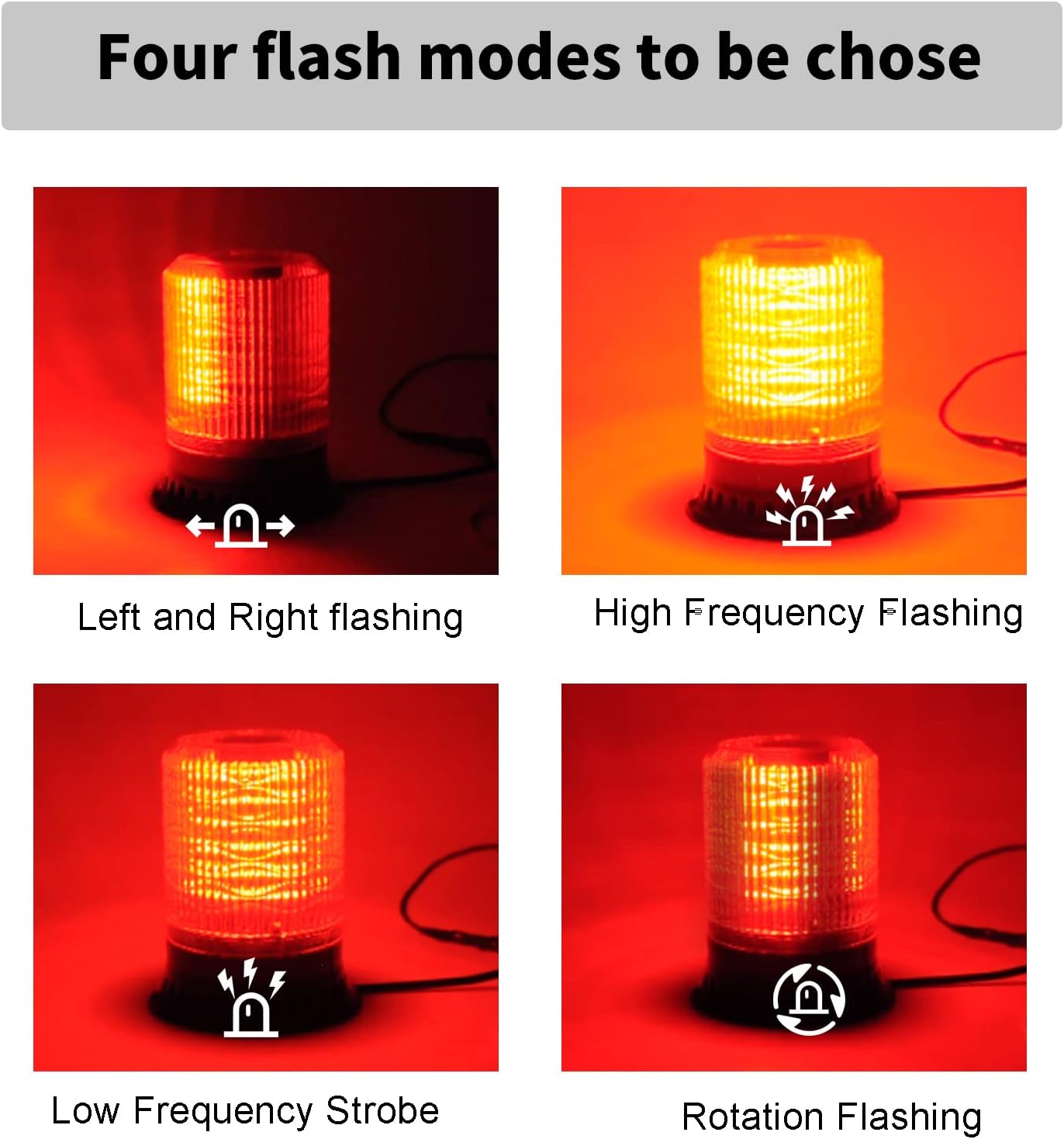 LED Strobe Lights Siren with 120dB Horn, 9 Tones, 4 Flash Modes IP65 ...