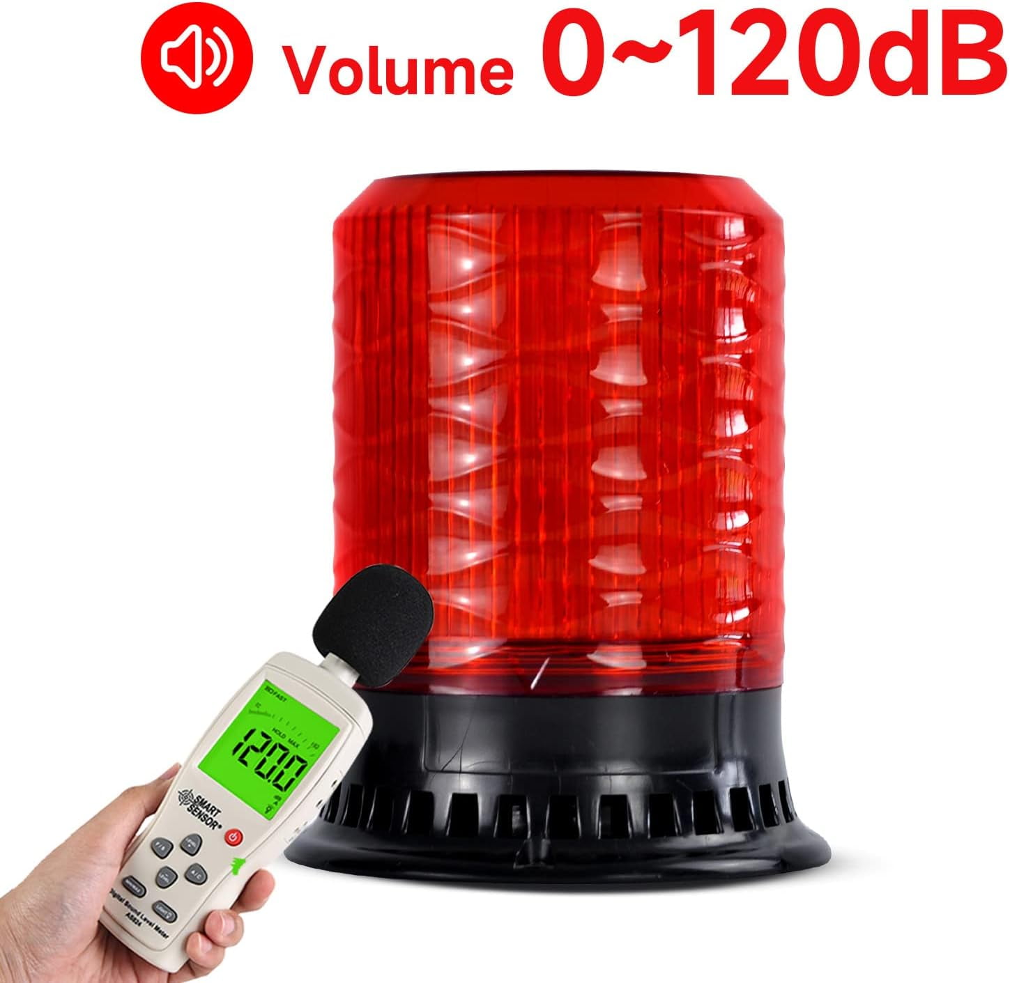 LED Strobe Siren Light Industrial Beacon Warning Light with 9 Tone, 4 ...