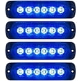 LED Strobe Warning Lights, 4Pcs 6LED Emergency Warning Lights Strobe ...
