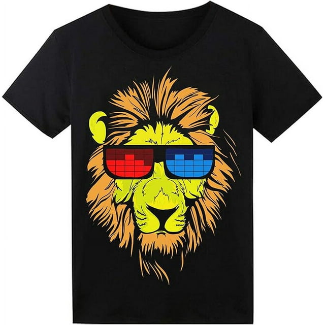 LED T Shirt Sound Activated Glow Shirts Light Up Equalizer Clothes for ...