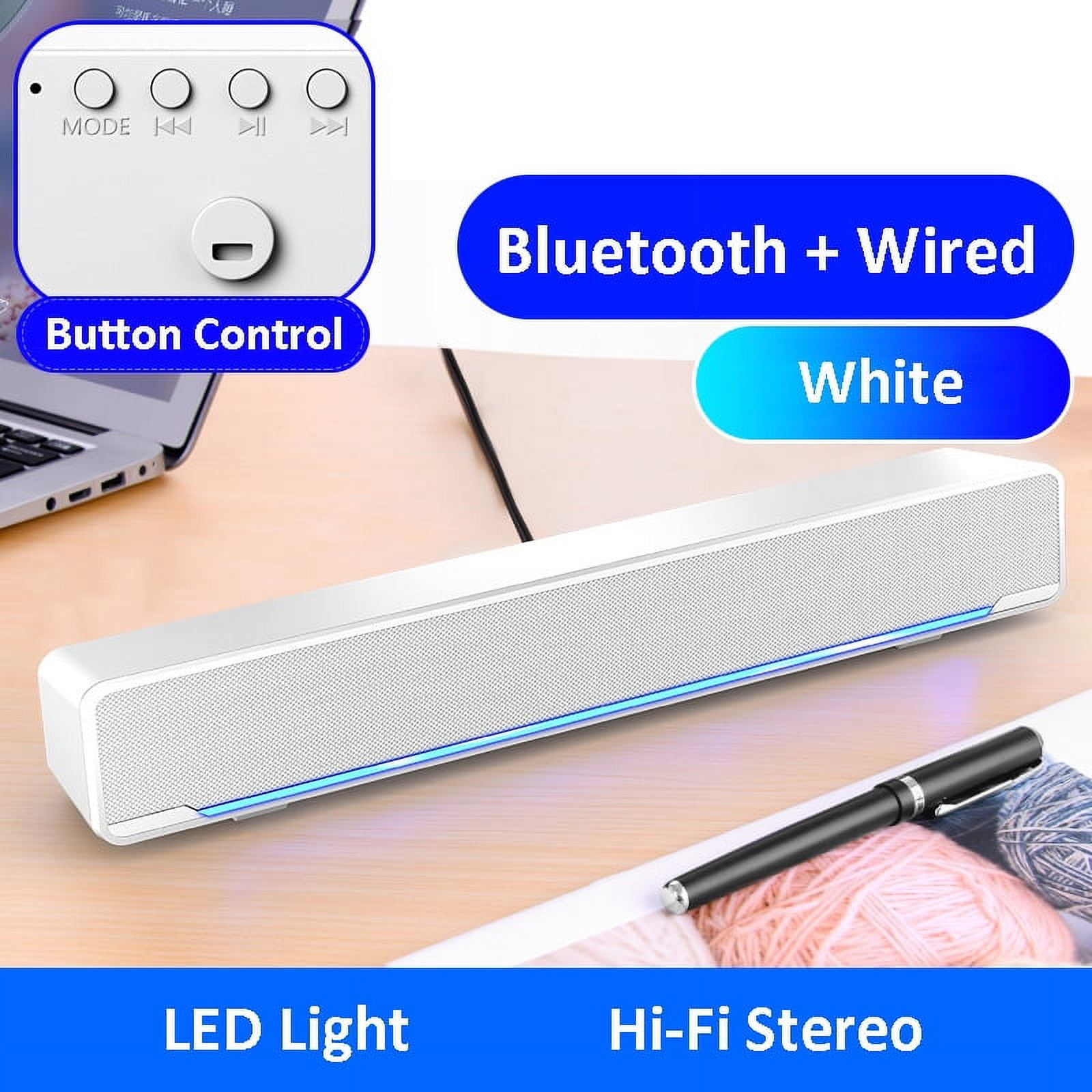 LED TV Sound Bar AUX Wired Wireless Bluetooth Speaker Home Theater ...