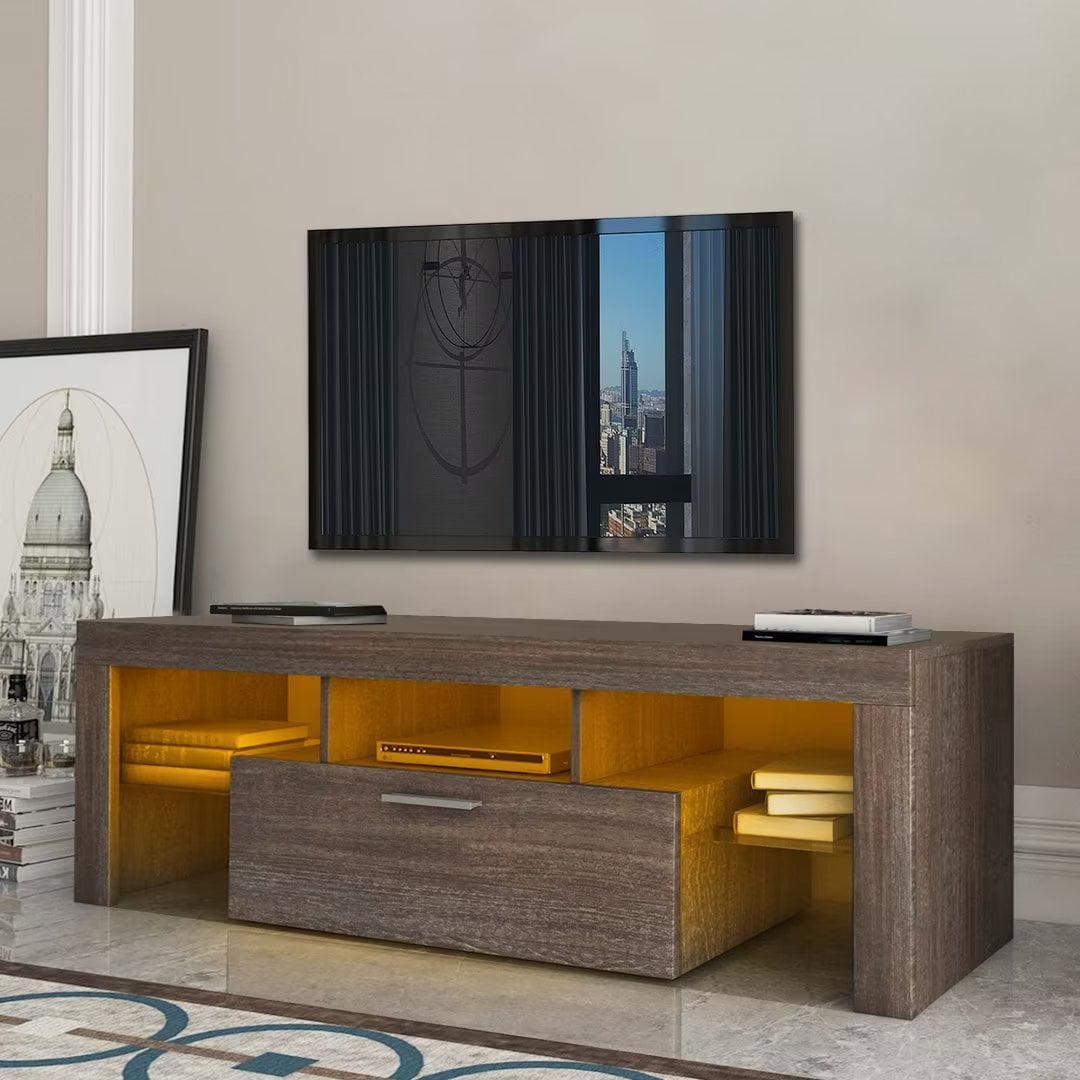 LED TV Stand for 55 Inch TV, Entertainment Center for Living Room, Low ...