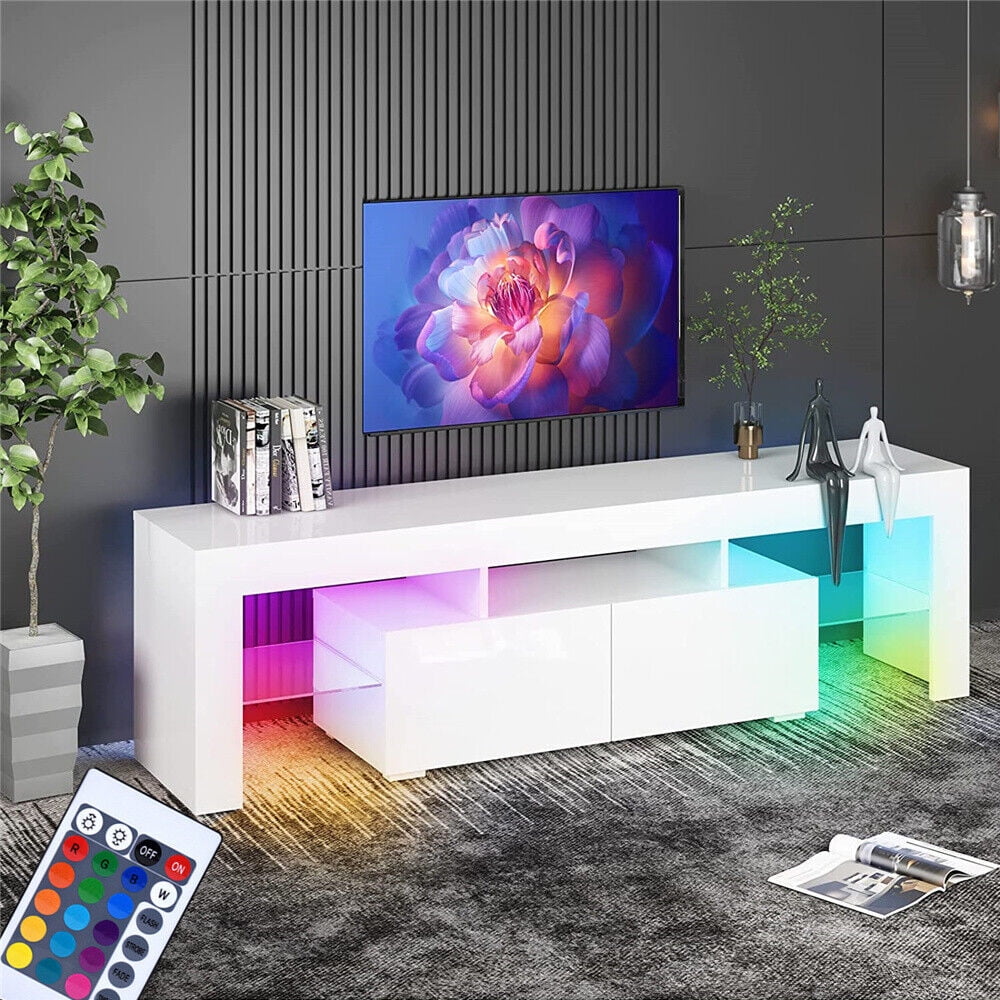 LED TV Stand 70 inch Media Console TV Cabinet Entertainment Center ...