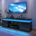 LED TV Stand for up to 85" TVs with Power Outlet, 75" Large ...