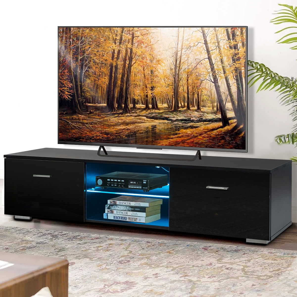 LED TV Stand Entertainment Center for up to 65 Inch TV Gaming TV ...