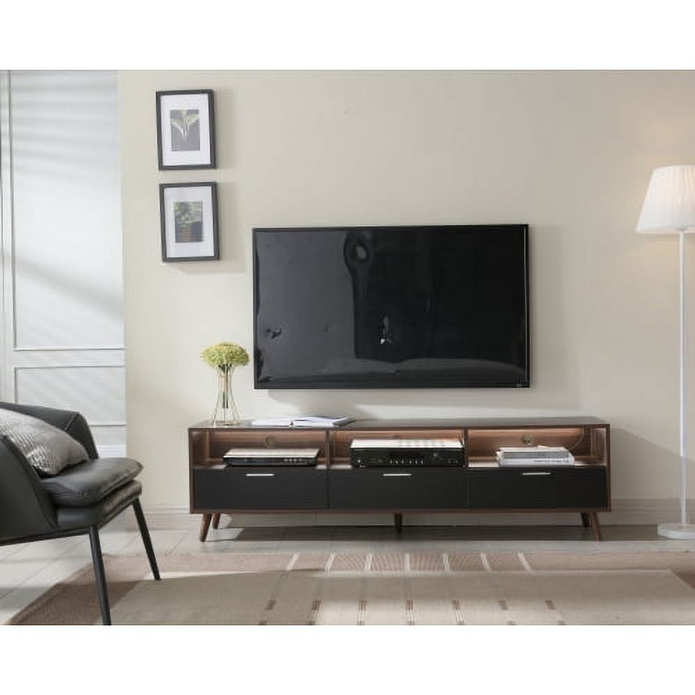 LED TV Stand LED Entertainment Center with Storage Modern LED Media ...
