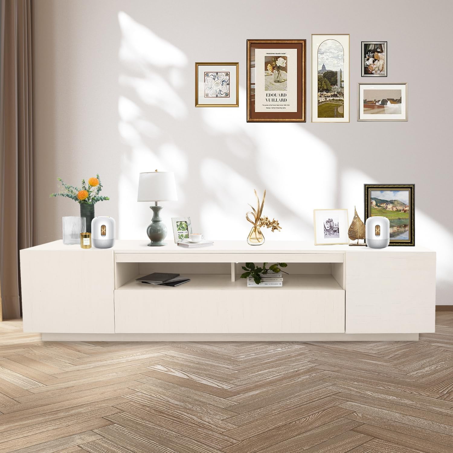 LED TV Stand,Large Entertainment Stand for TV Up to 80 Inch,Television ...