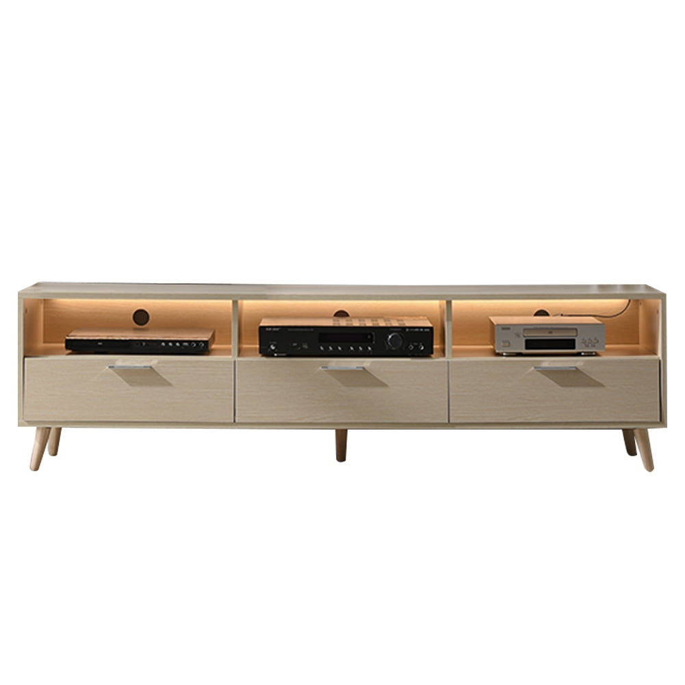 LED TV Stand, Modern Entertainment Center With Storage, Engineered Wood ...