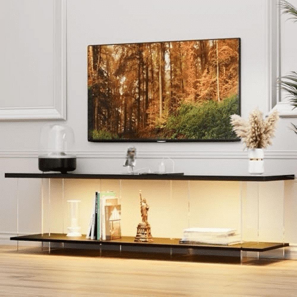 LED TV Stand TV Console with Power Outlets, Modern Entertainment Center ...