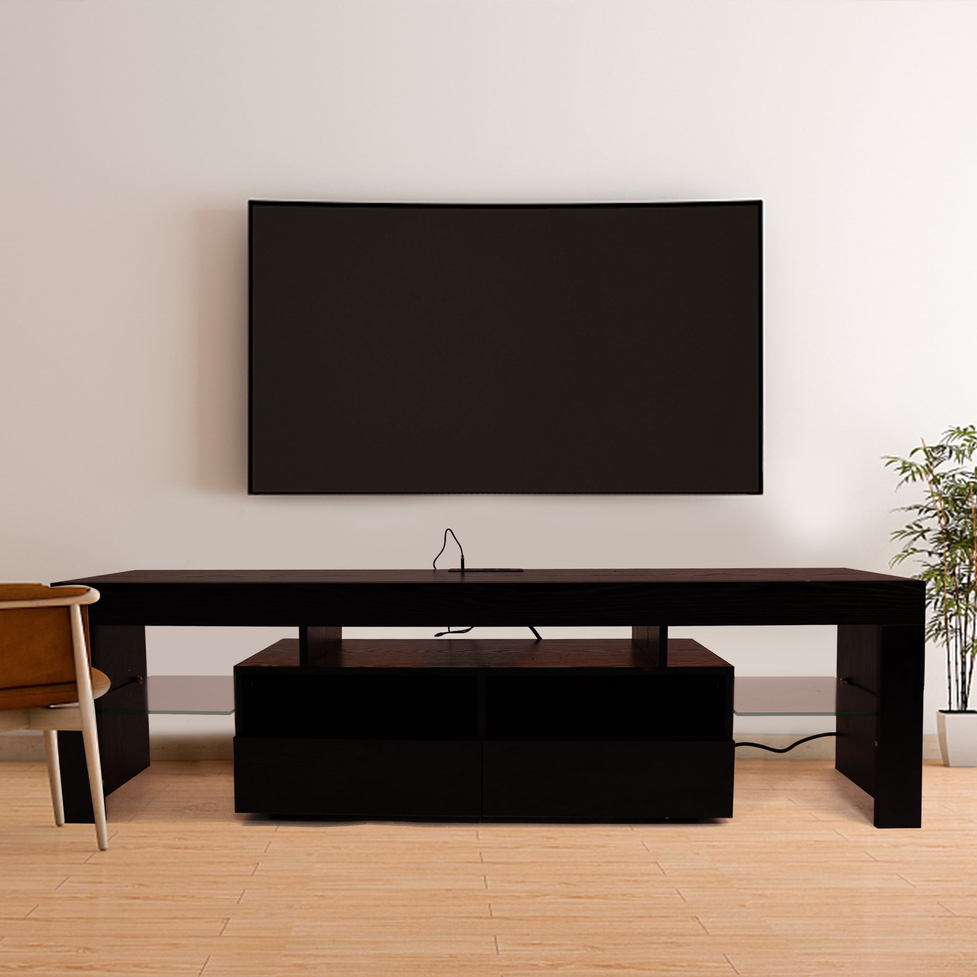 LED TV Stand for 50 60 70 Inch TV Modern High Gloss TV Console with ...