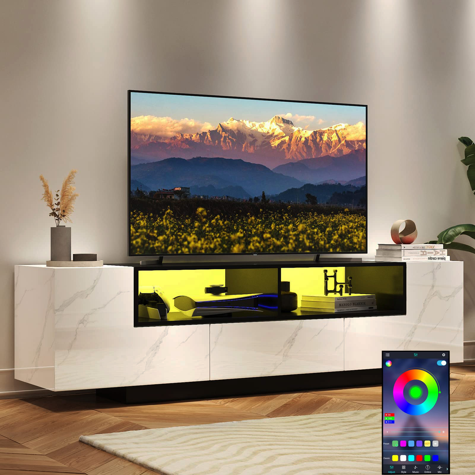 Series 9 Designer Collection 58" Wall-Mounted AV Console - Walmart.com