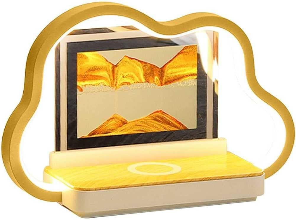 LED Table Lamp Moving Sand Art Table Lamp with Touch Control 3 Color ...