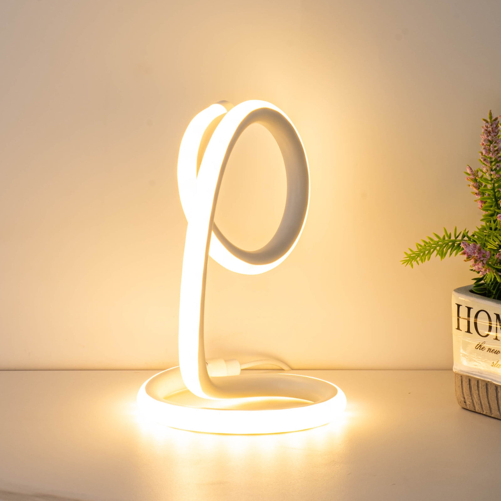 LED Table Lamps, Silver Bedside Table Lamps, Nightstand Table Lamp ...