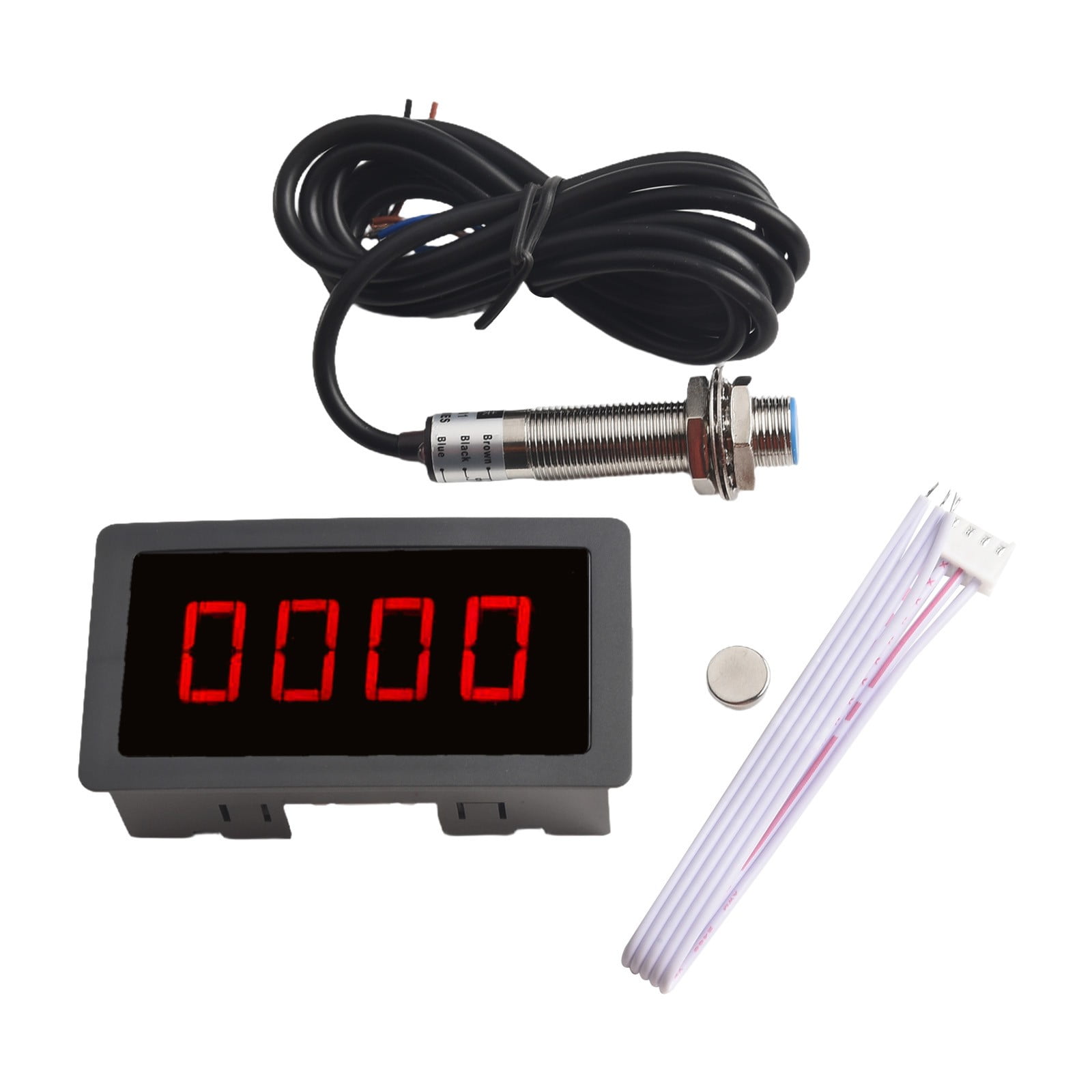 LED Tachometer Digital Speedometer 4-digit AC110-230V Digital LED ...