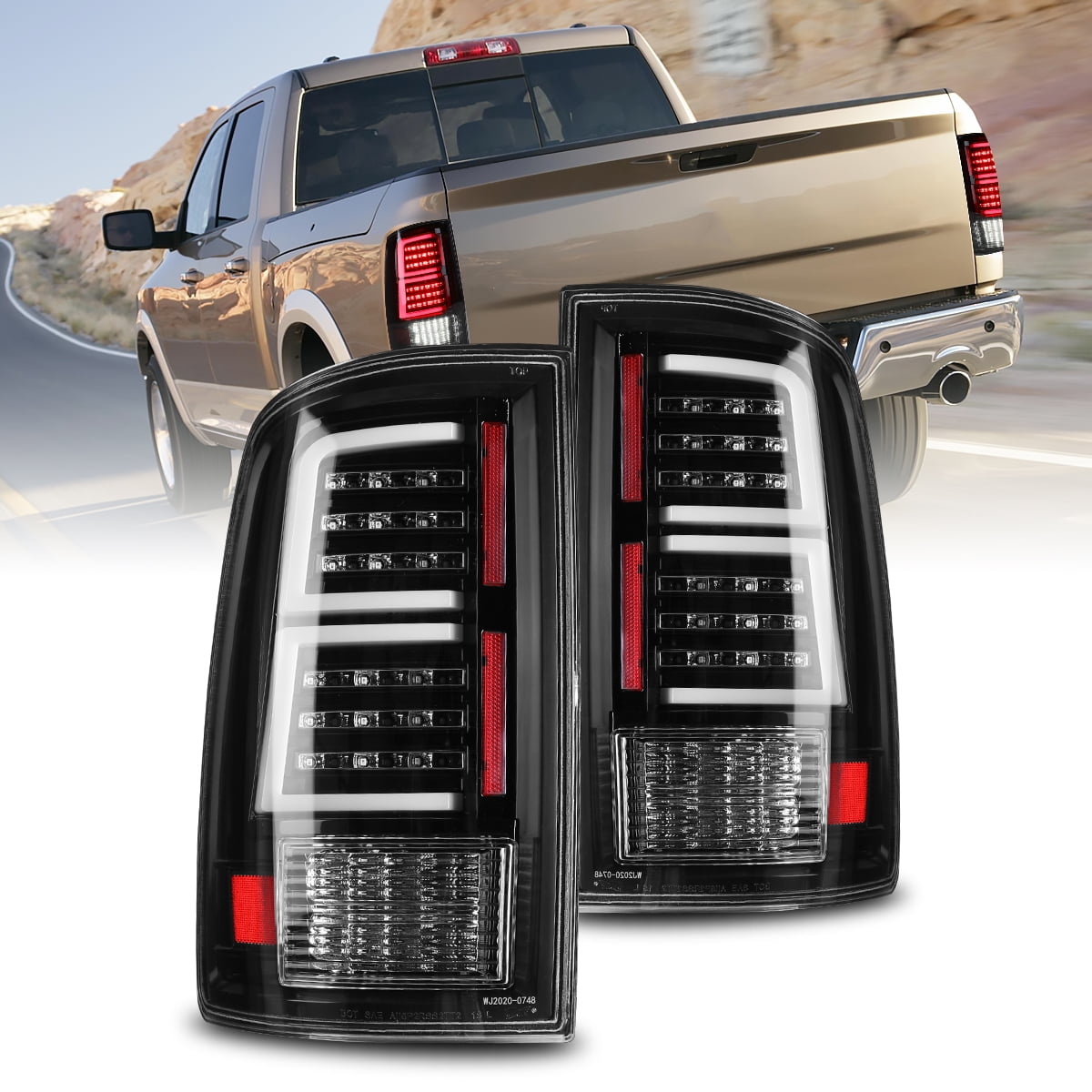 LED Tail Lights for 2009-2018 Dodge Ram 1500 2500 3500 with Factory ...