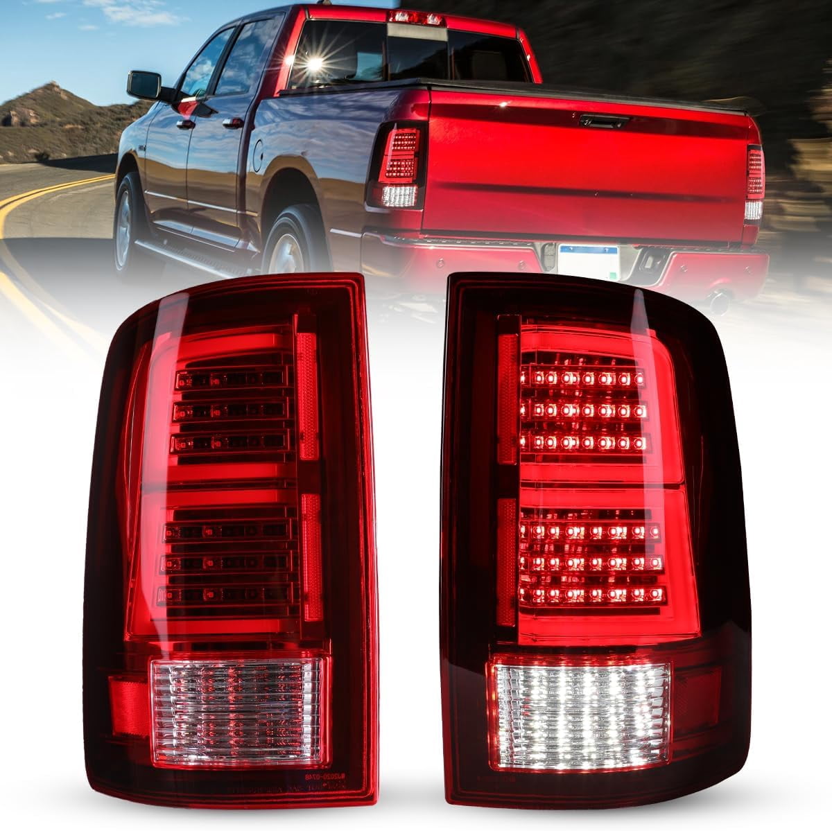 LED Tail Lights for 2009-2018 Dodge Ram 1500 2500 3500 with Factory ...