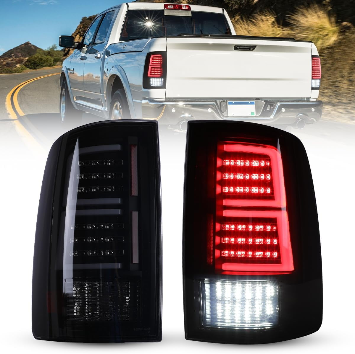 LED Tail Lights for 2009-2018 Dodge Ram 1500 2500 3500 with Factory ...