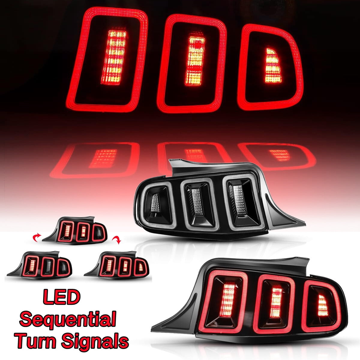 LED Tail Lights Assembly for 2010 2011 2012 2013 2014 Ford Mustang w ...