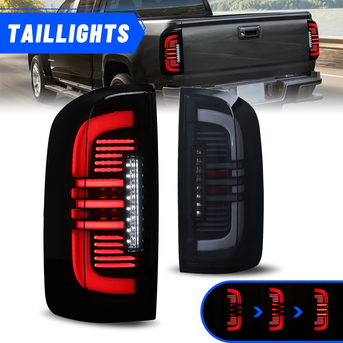 LED Tail Lights Brake Lamps For 2015-2022 GMC Canyon w/LED Sequential ...