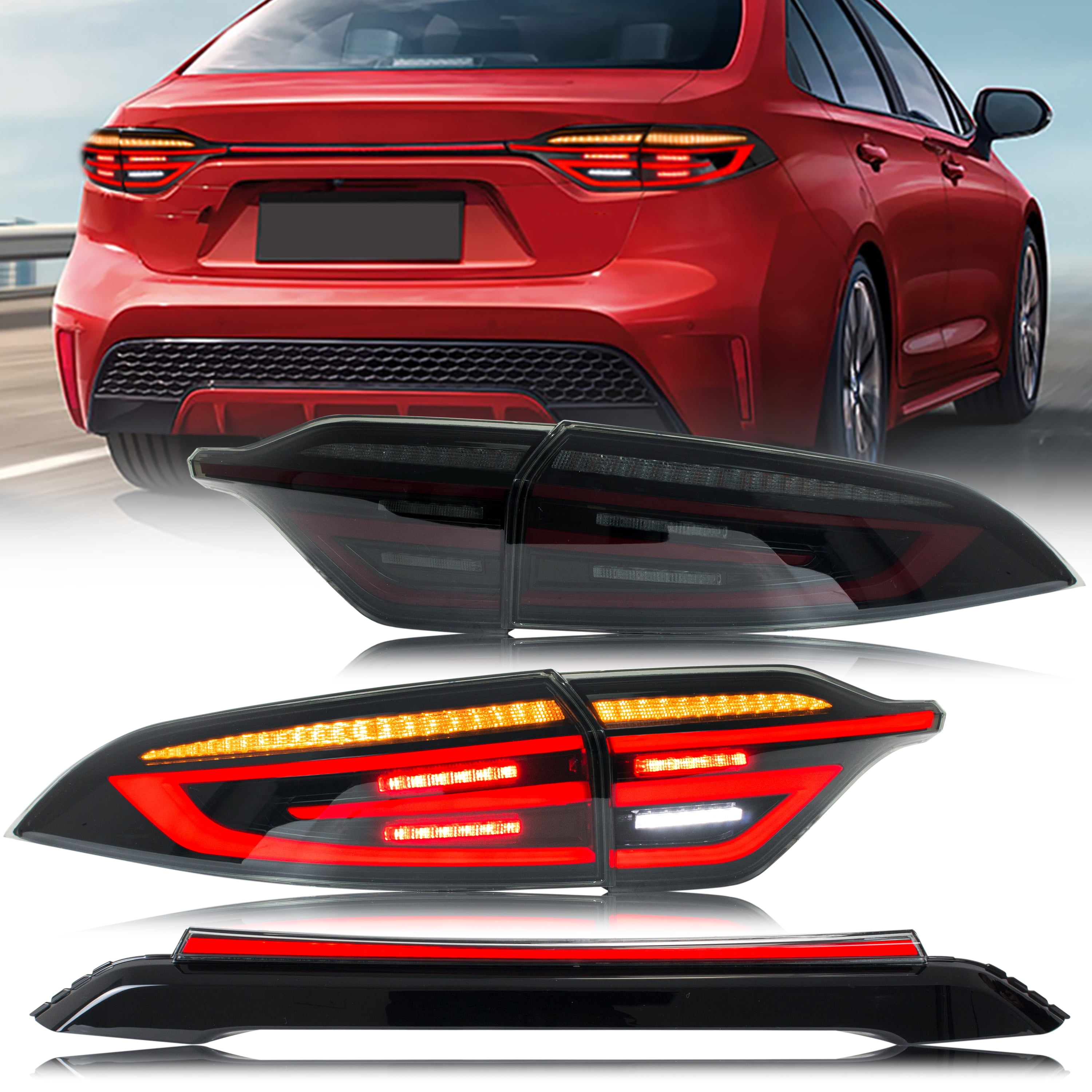 LED Tail Lights & Center Lamp Compatible with Toyota Corolla E210 12TH ...