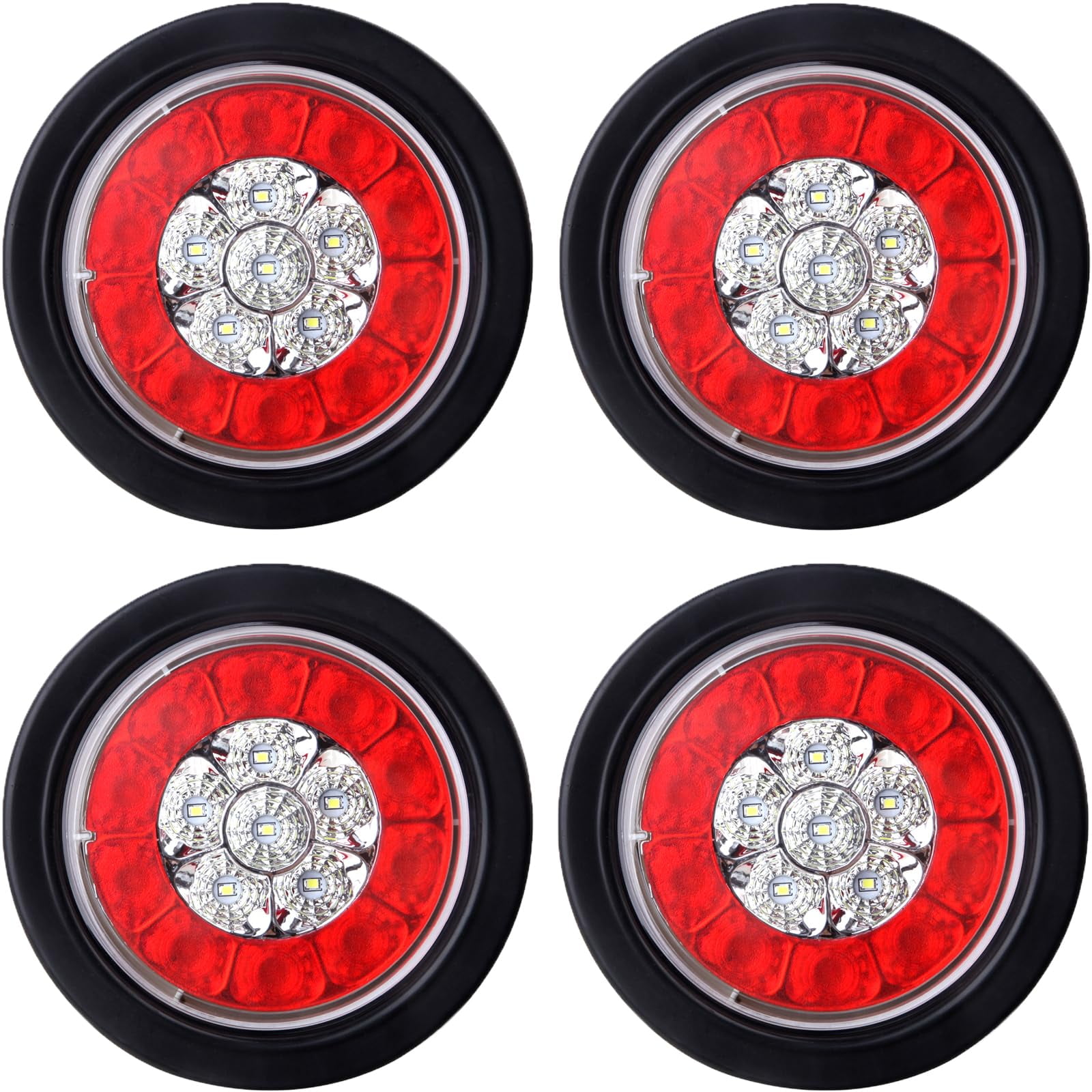 LED Tail Lights Kit IFF17 - 4Pcs 4" Inch Led Stop Turn Tail Lights w ...