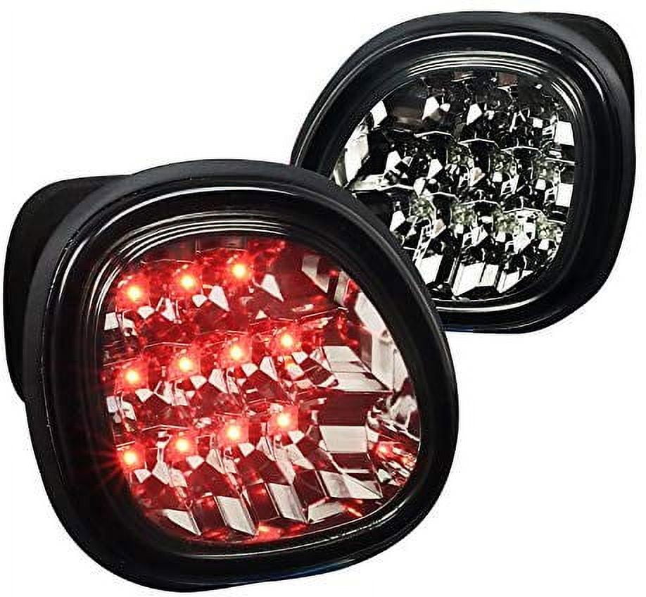 LED Tail Lights Rear Brake Lamp Trunk Piece In Chrome Housing Smoke ...