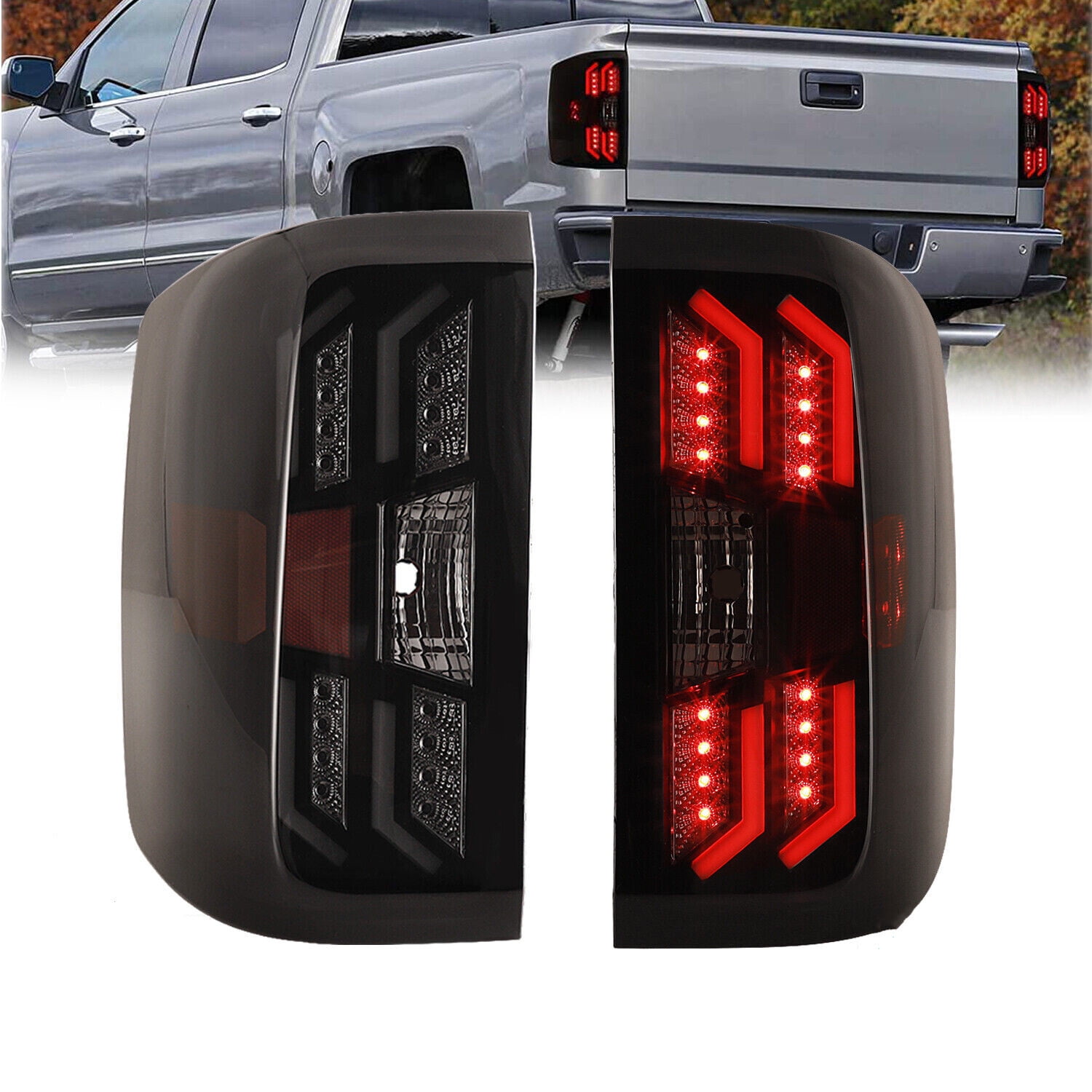 LED Tail Lights Smoke Lamps, Waterproof & Anti-fog, for 2014-2018 Chevy ...