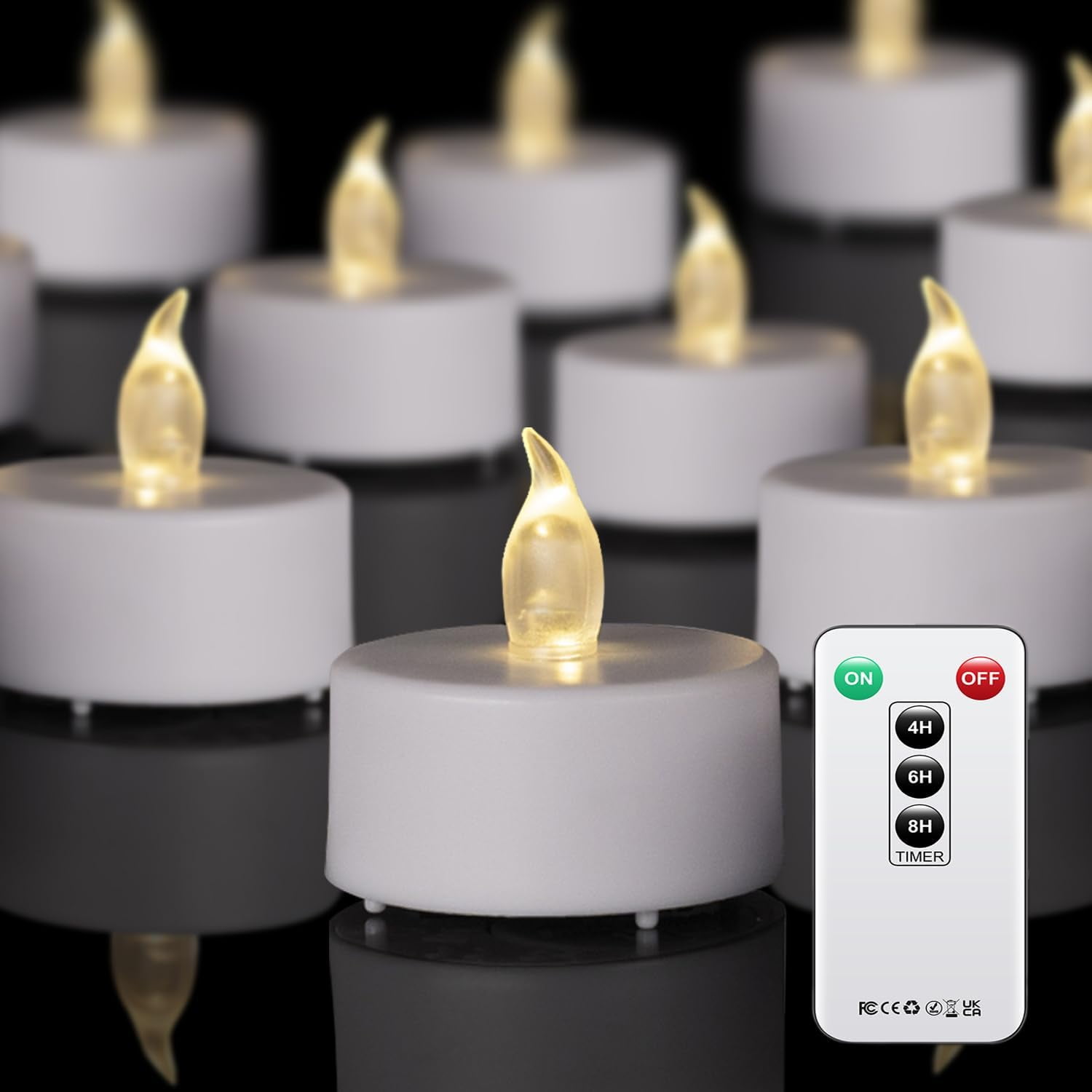 LED Tea Light Remote Control Candle,50pack Flickering Flameless LED ...