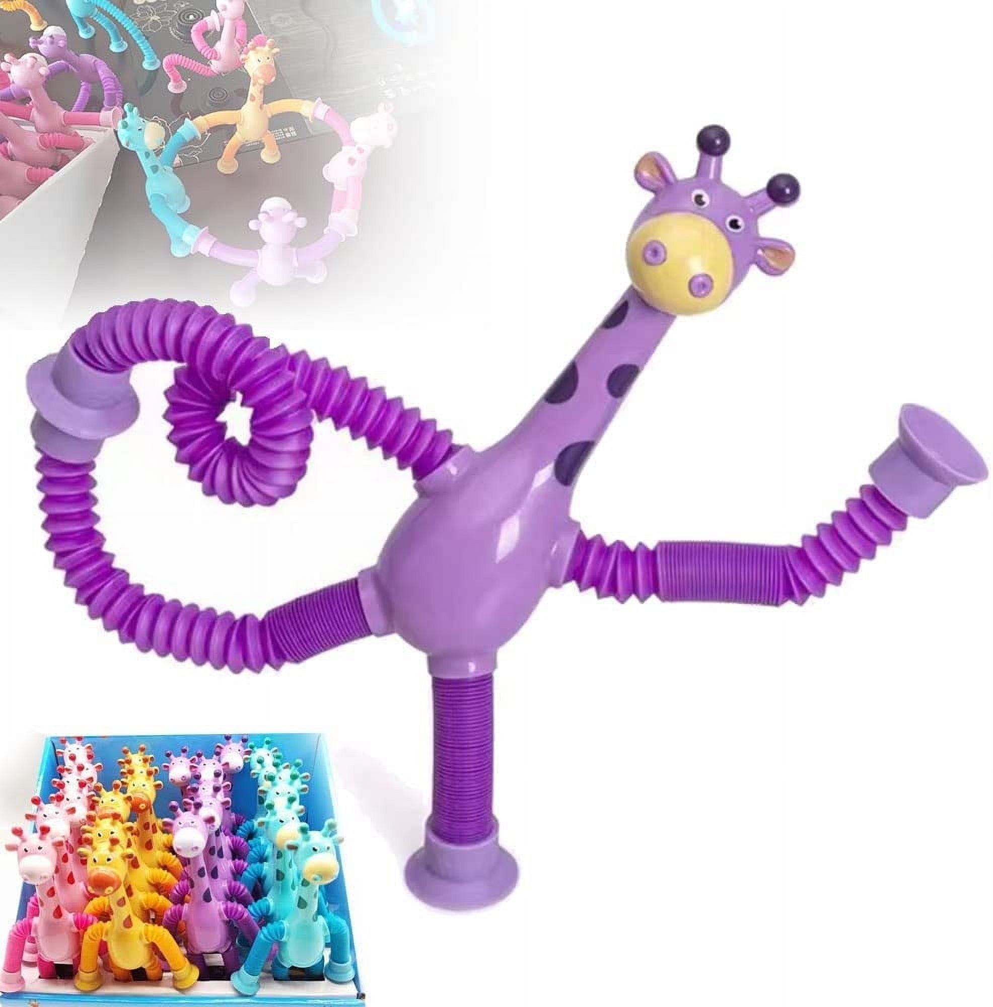 LED Telescopic Suction Cup Giraffe Toy, Shape Changing Telescopic Tube ...