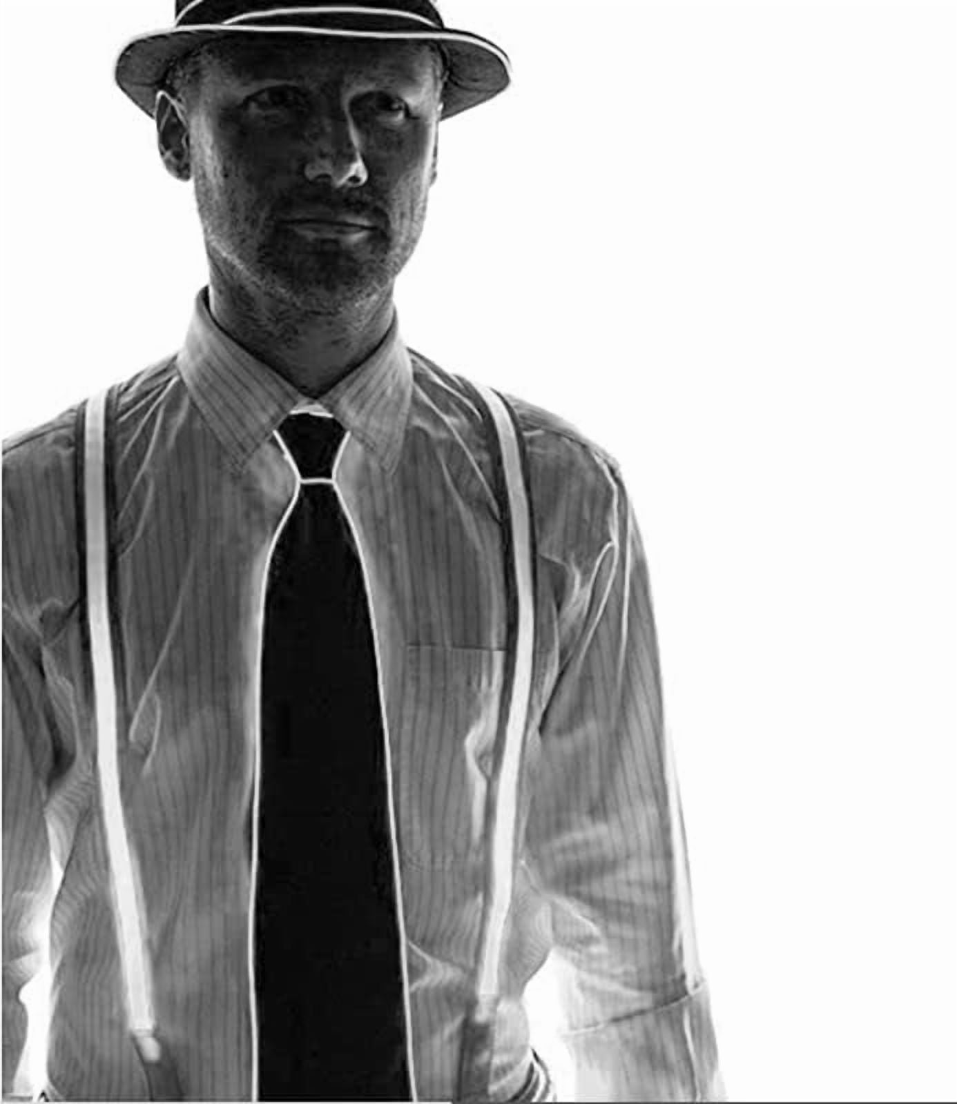 LED Tie with LED Suspenders and LED Party Hat, Back Suspenders LED ...