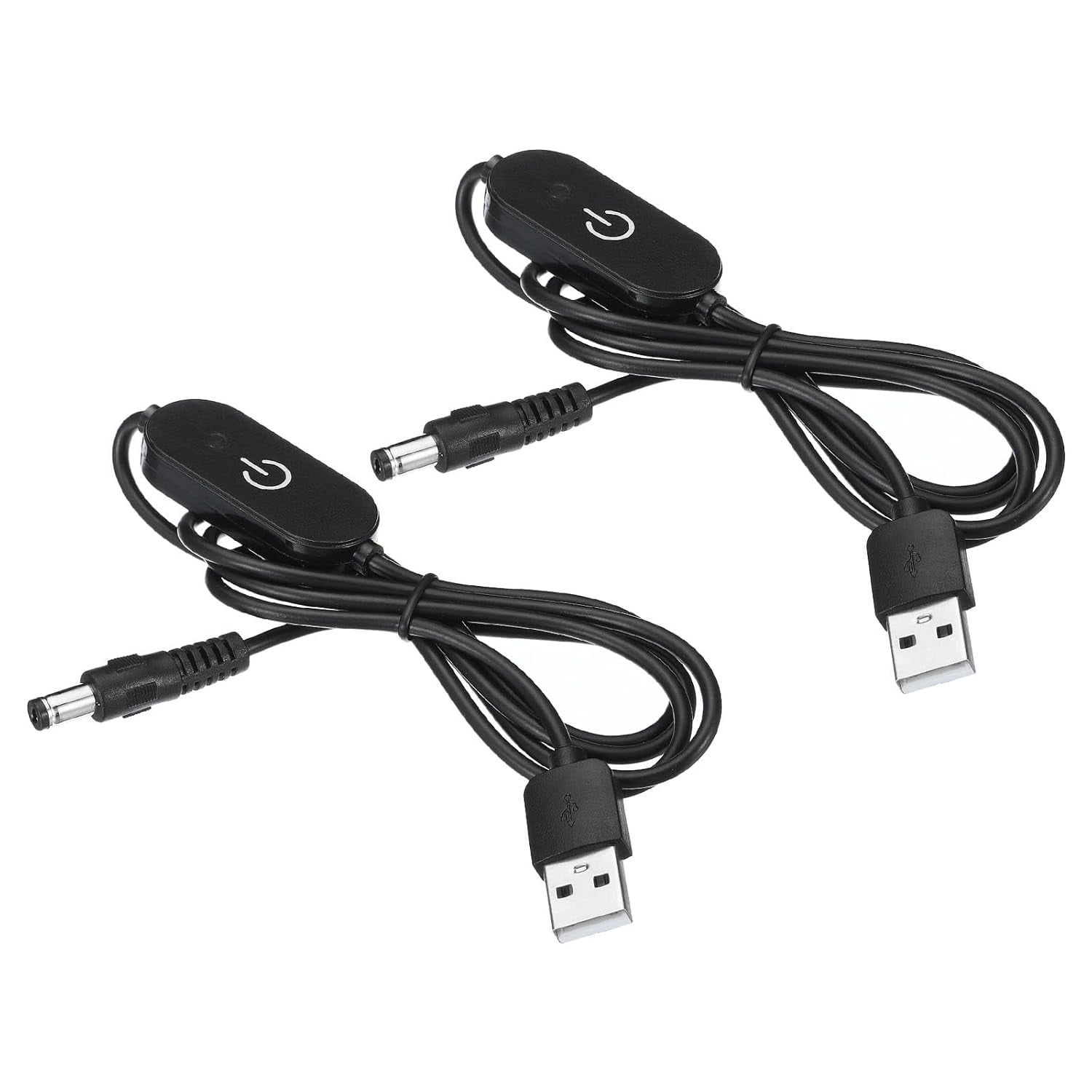 LED Touch Inline Dimmer Switch,2 Pack USB Male to 5.5x2.1mm DC Male ...