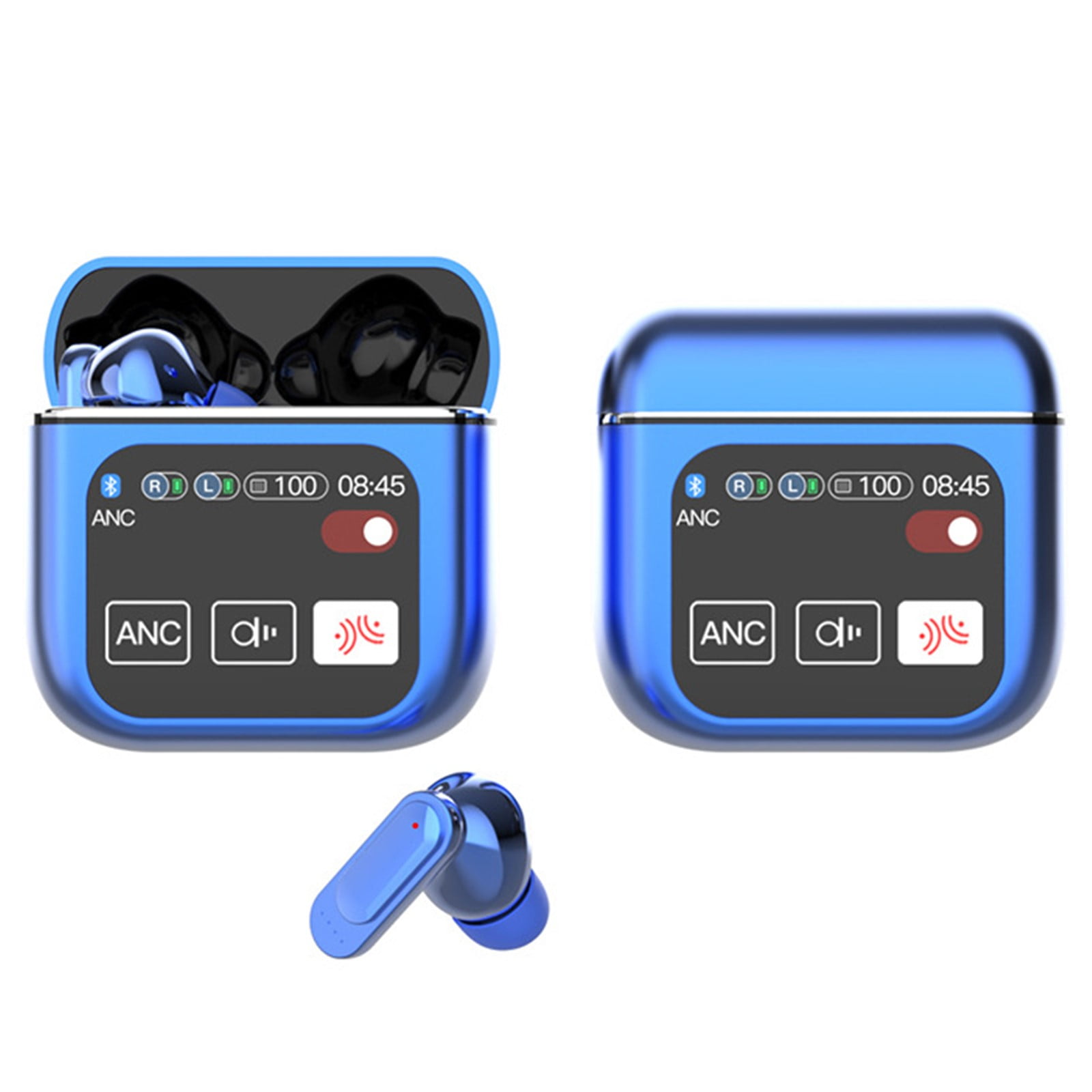 LED Touchscreen Wireless In-Ear Headphones, ANC and ENC Noise ...