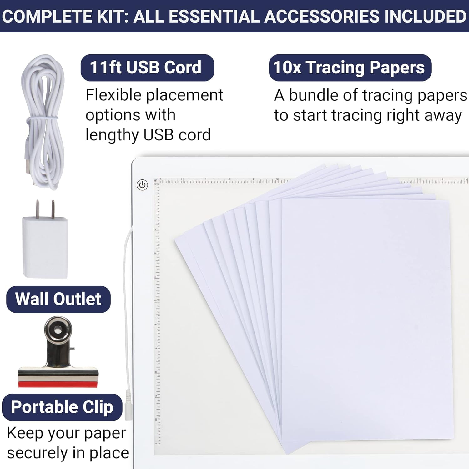 LED Tracing Light Box, 19" Ultra-Thin Light Pad with Adjustable ...