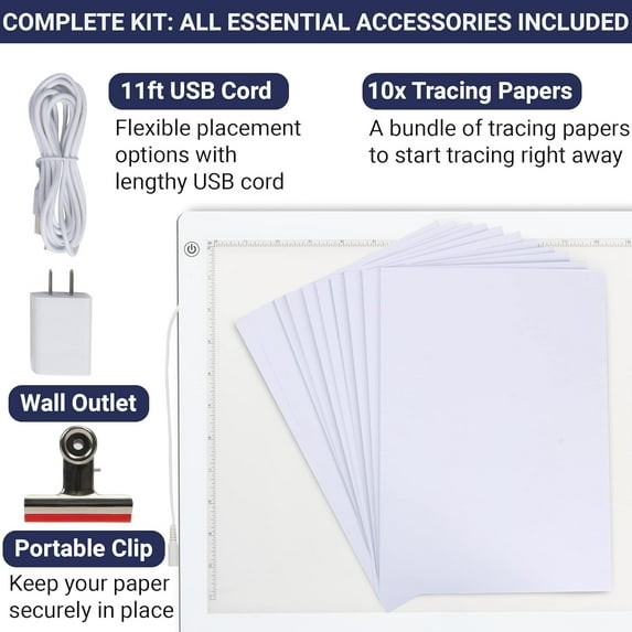 LED Tracing Light Box, 19" Ultra-Thin Light Pad with Adjustable ...