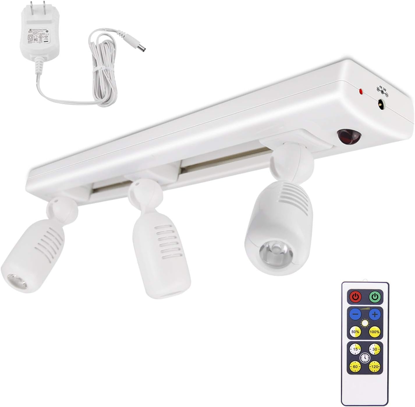 LED Track Light, Dimmable Accent Lighting with Rotatable Heads, Plug in ...