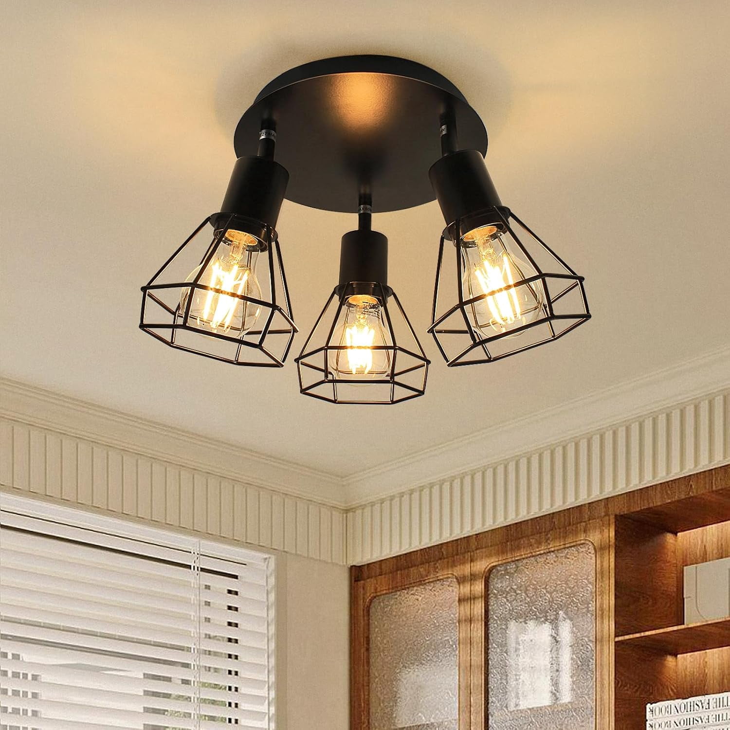 LED Track Lighting Kit, 4-Light Adjustable Ceiling Light Fixtures ...