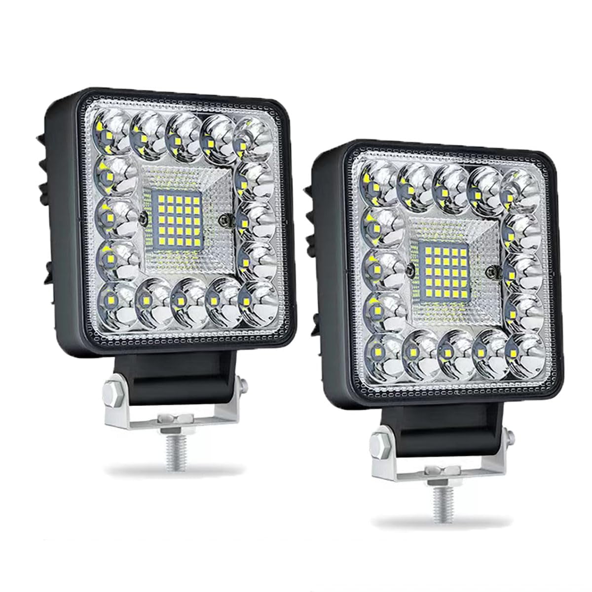 LED Tractor Work Lights, MMF7 4 Inch LED Pods Lights 123W Square 12V ...