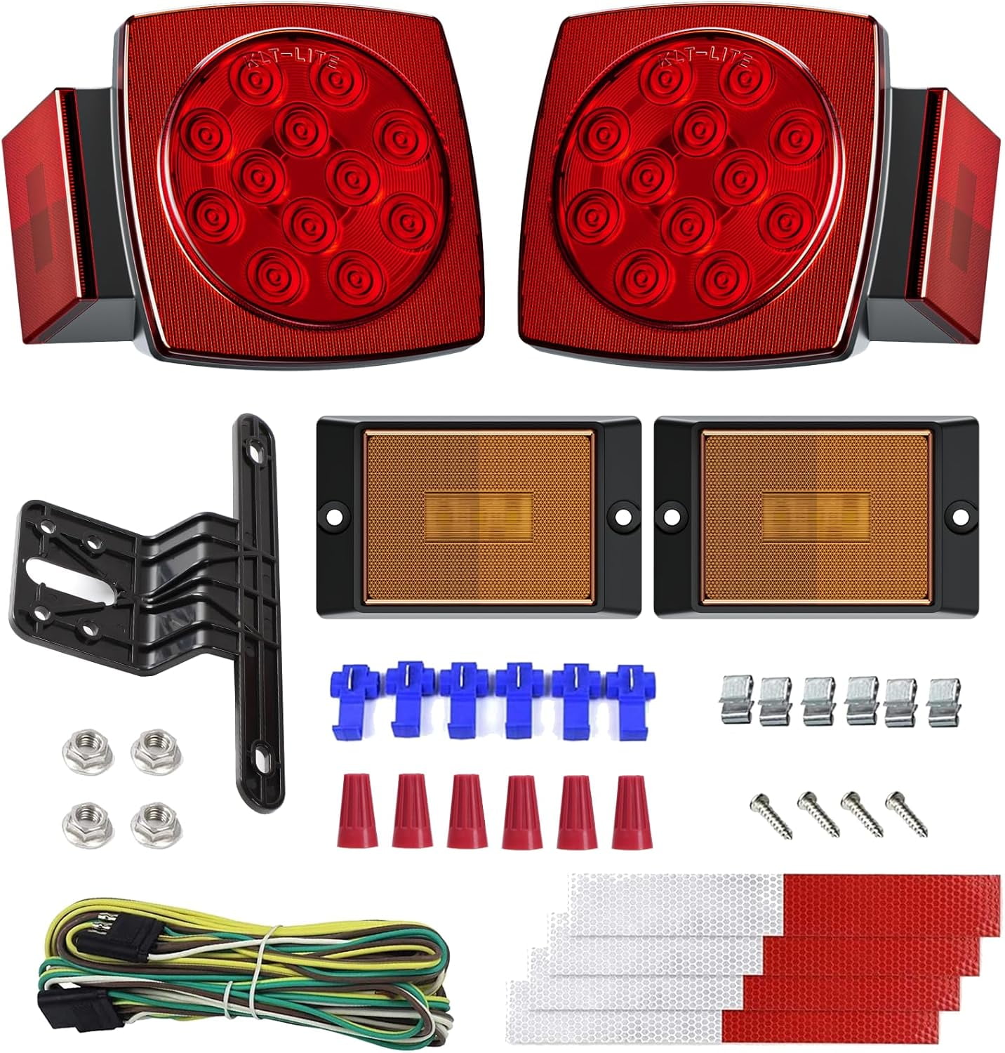LED Trailer Light Kit, Super Bright Submersible Brake Stop Turn Tail ...