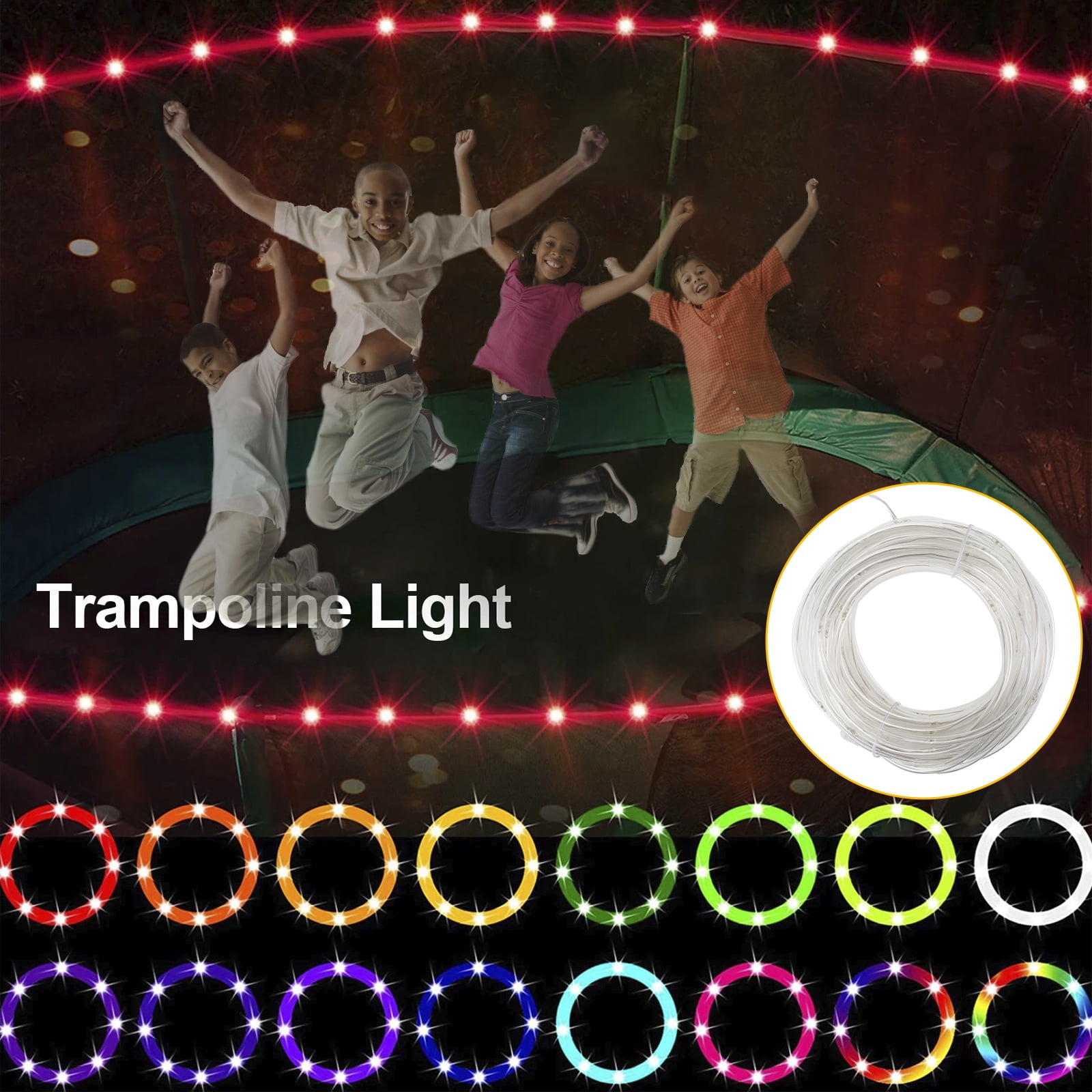 LED Trampoline Lights, Remote Control Trampoline Rim LED Light for ...