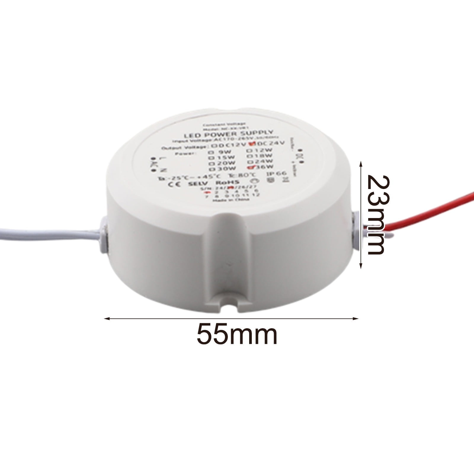 LED Transformer 12V/24V 36W IP66 Ring LED Constant Voltage Power Supply ...