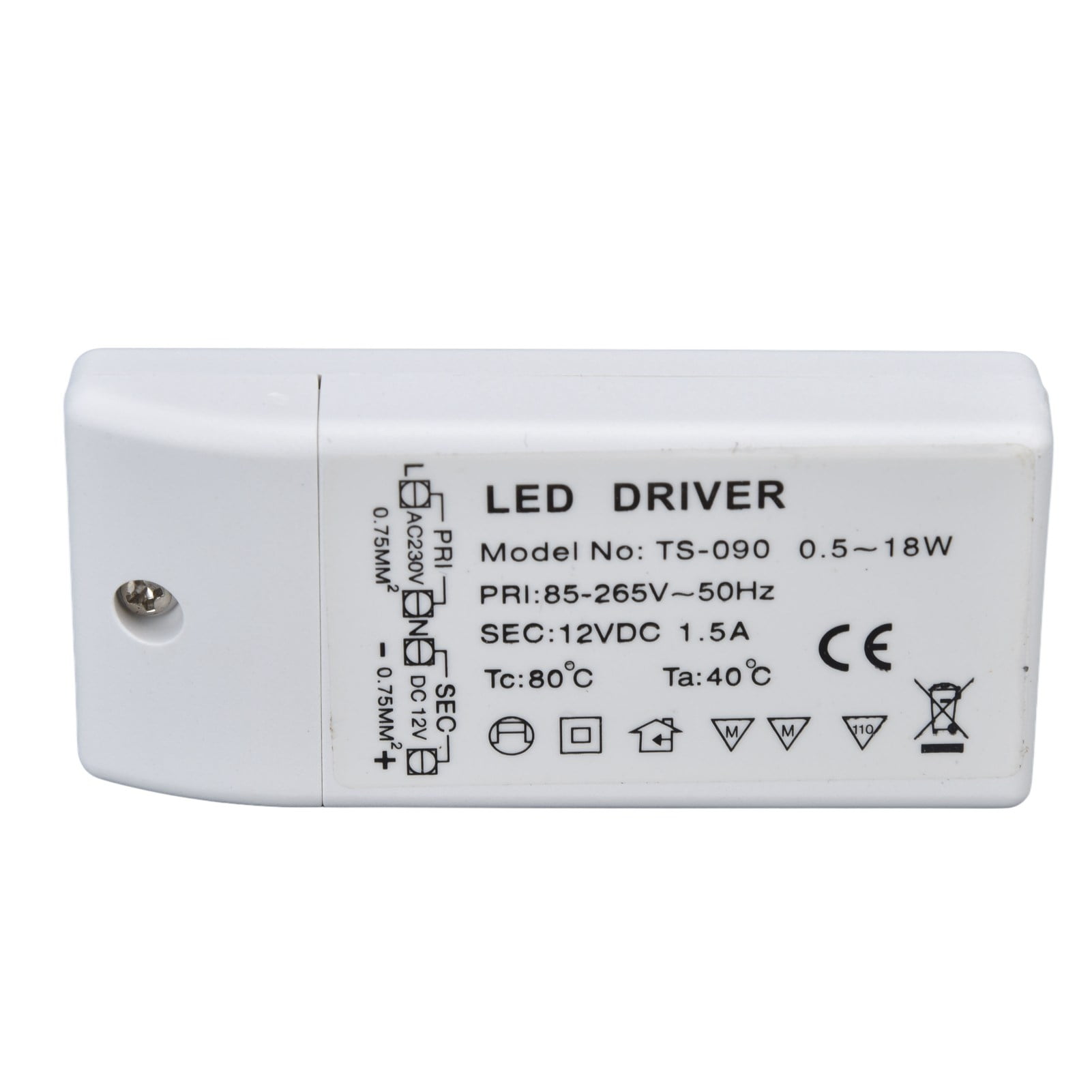 LED Transformer 18W 12VDC 1.5A Constant Current LED Driver for Cabinet ...