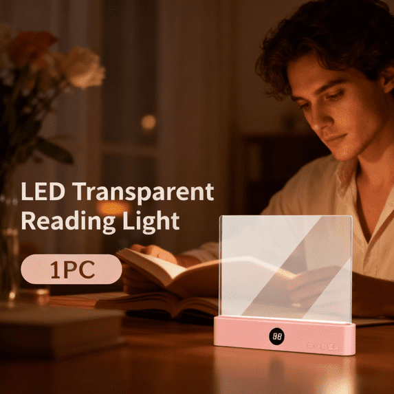 LED Transparent Reading Light for Bedtime Reading, Adjustable ...