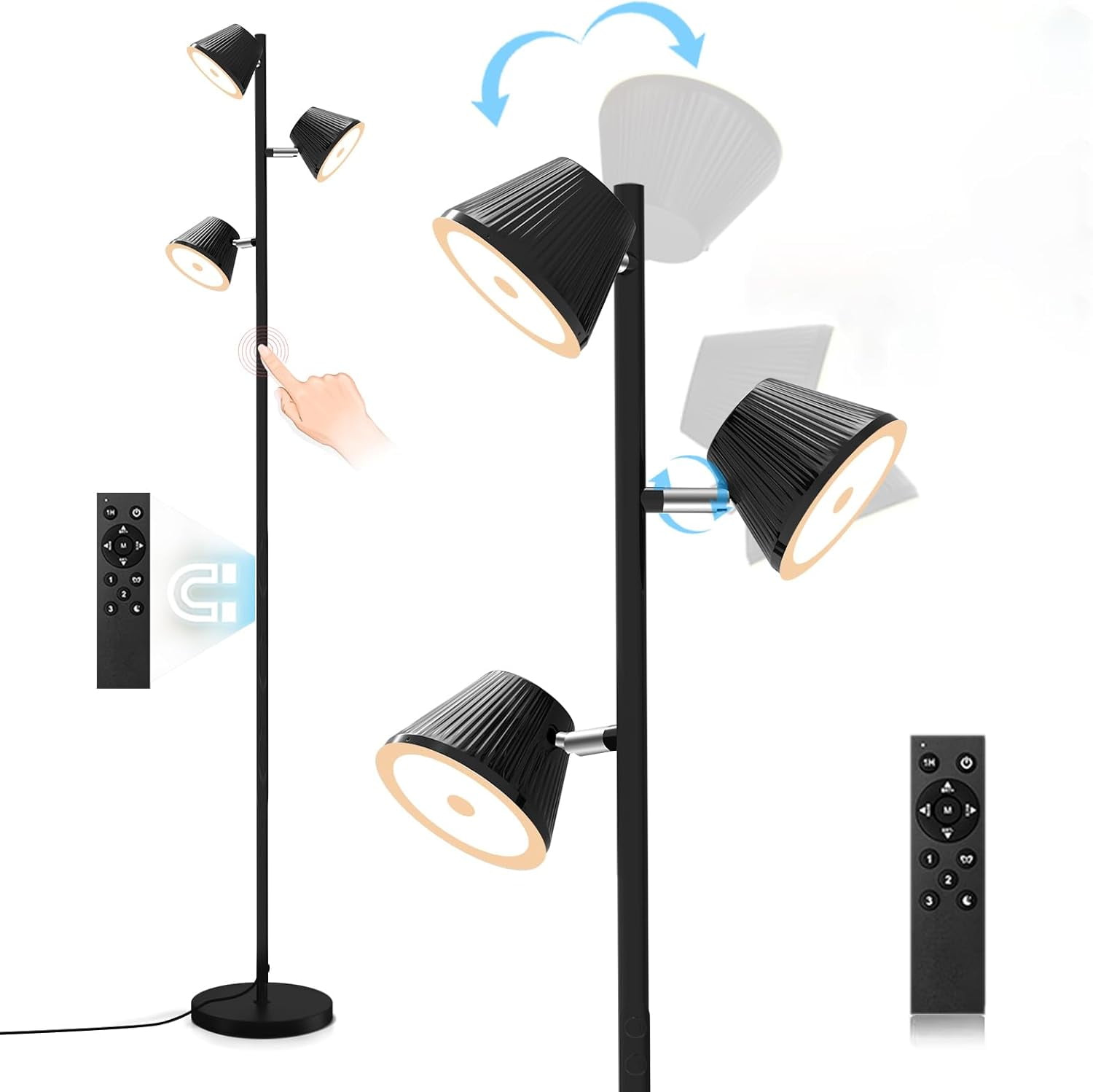 LED Tree Floor Lamp 42W, 4200 Lumens Super Bright Floor Lamps for ...