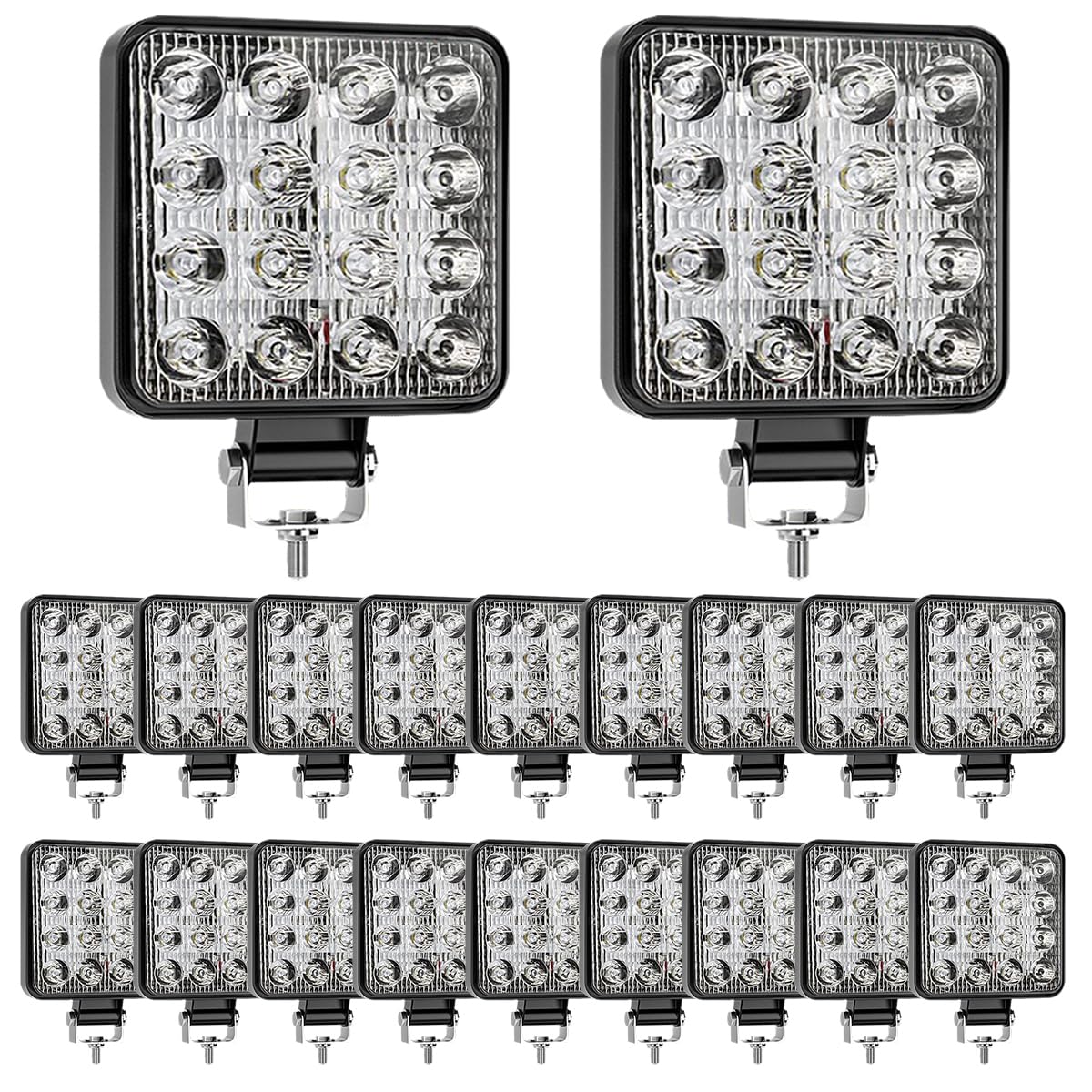 LED Truck Work Lights,4 MMF7 Inch Square LED Light Pods 48W Waterproof ...