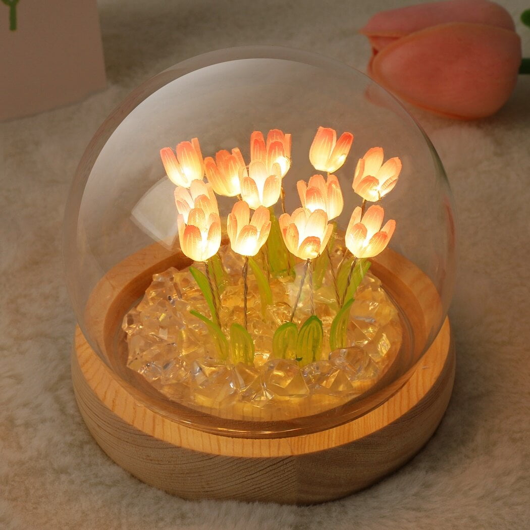 LED Tulip Nightlight, Ornamental Tulip Tabletop Lamp, Sleeping ...