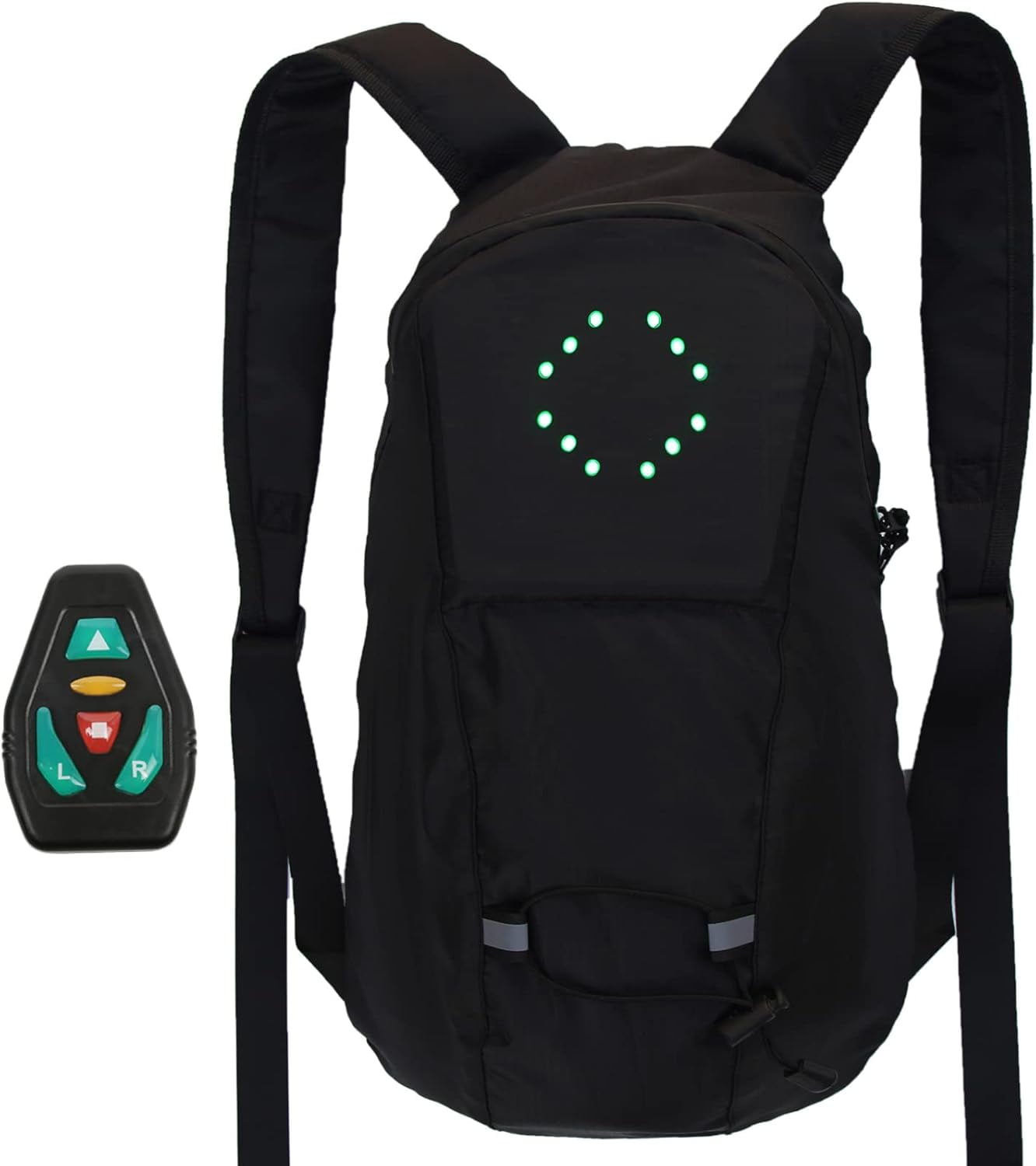 LED Turn Signal Backpack, Reflective Knapsack with Light Remote Control ...