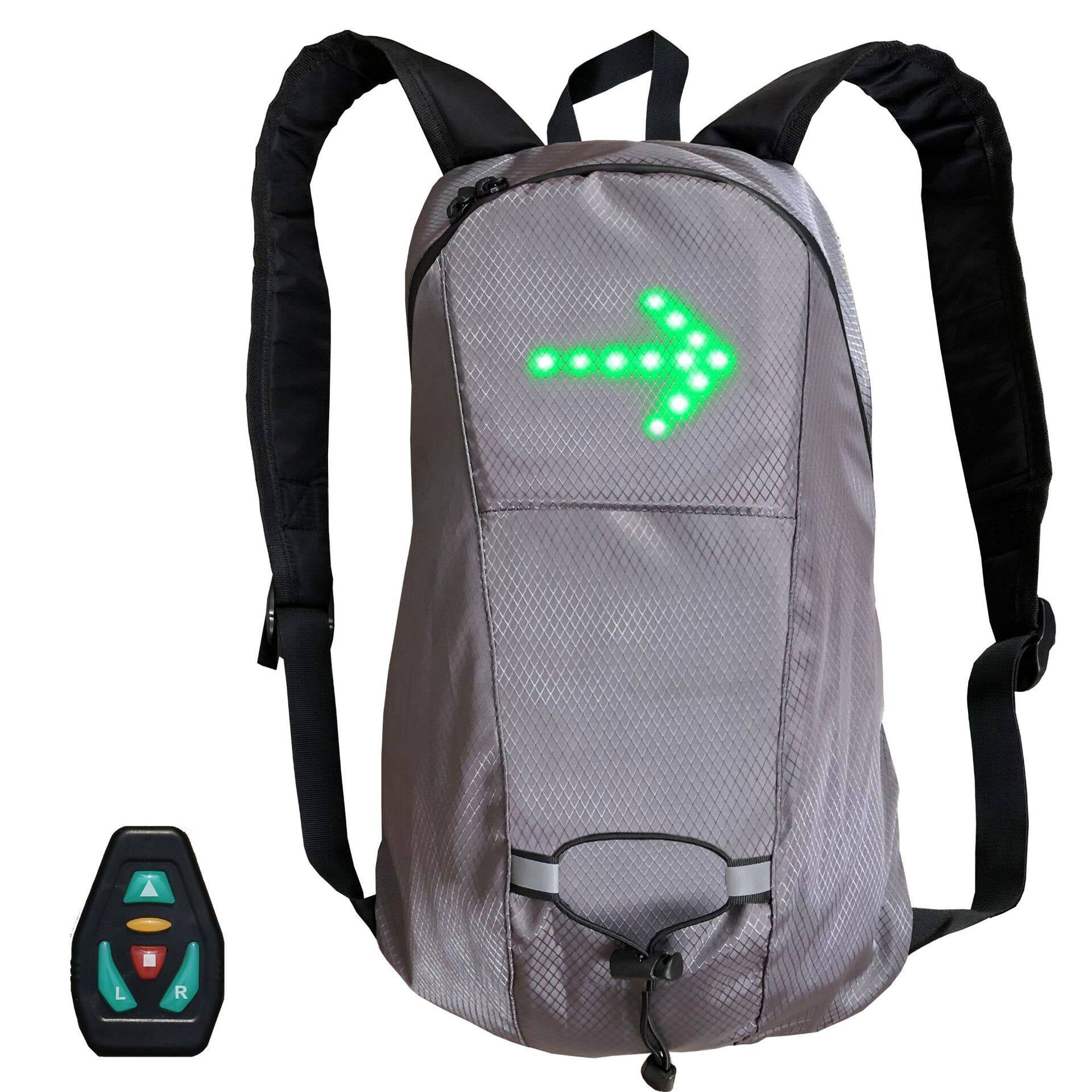 LED Turn Signal Bike Pack 15L LED Backpack with Direction Indicator USB ...