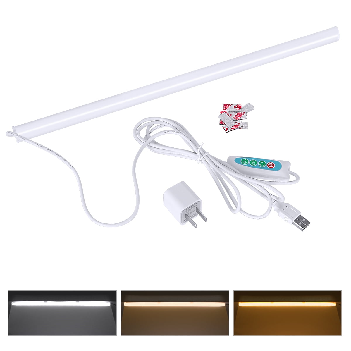 LED Under Cabinet Lighting Bar Built-in Magnets, Dimmable, 3 Color ...