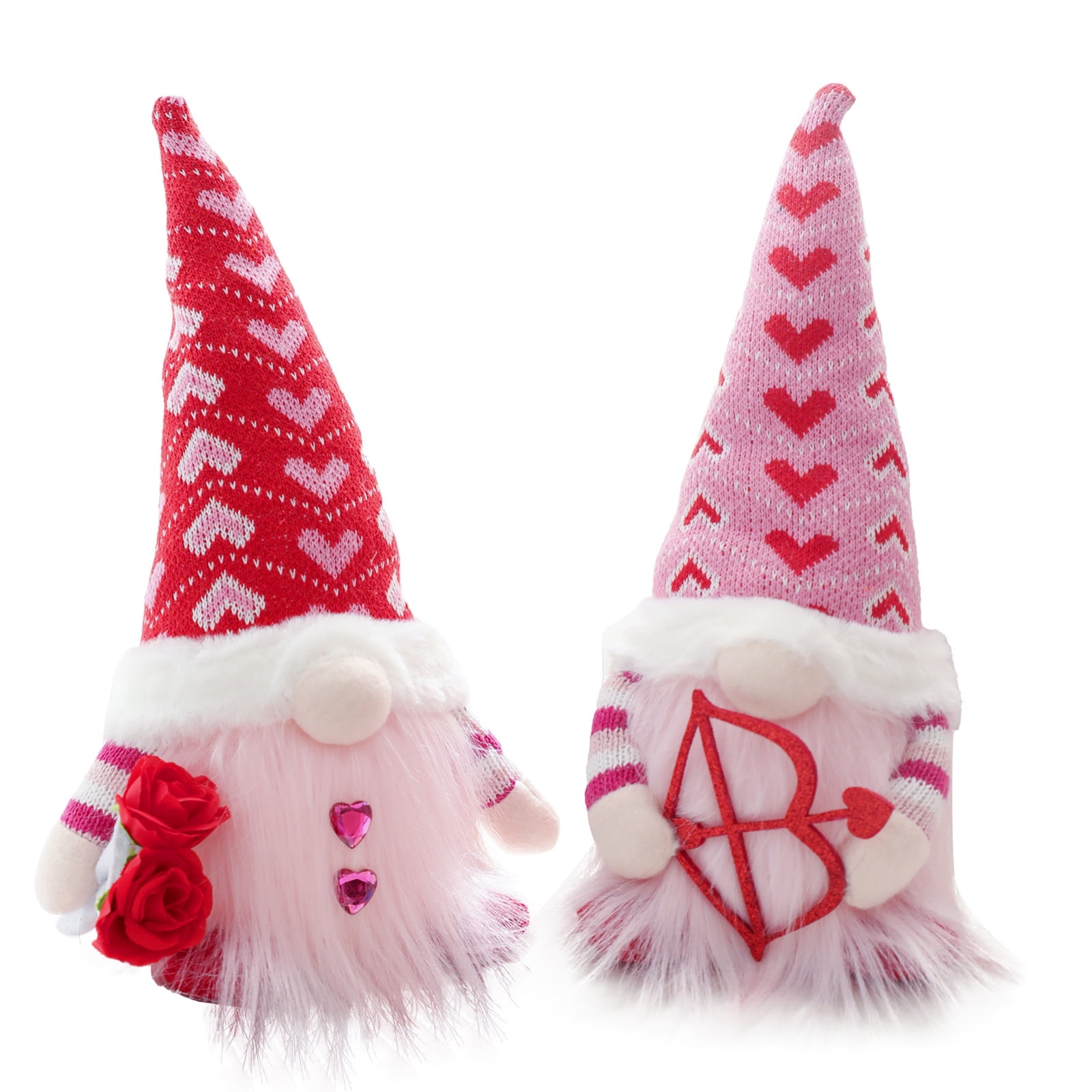 LED Valentine's Day Decor: 2pcs Plush Gnome Gifts, Romantic Home Table ...